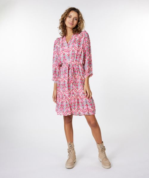 EsQualo Dress long shimmer print