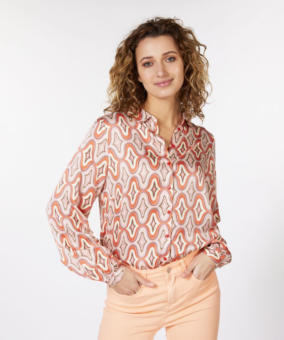 EsQualo Blouse oversized groovy print