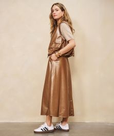 EsQualo Skirt long Metallic PU