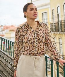 EsQualo Blouse Leopard Dream